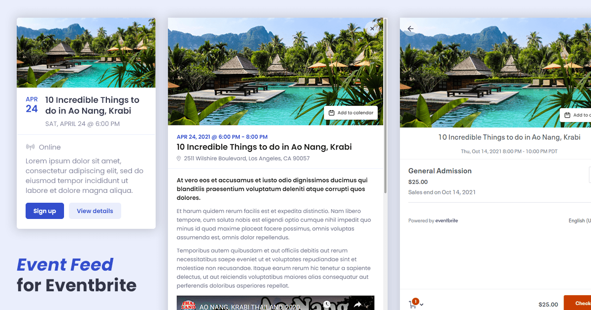 Eventbrite WordPress plugin – Event Feed for Eventbrite